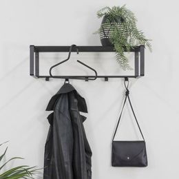 SPINDER DESIGN Garderobenleiste &raquo;REX&laquo; Wandgarderobe aus Stahl mit Hutablage und 5 bzw. 7 Haken schwarz Stahl B/H/T: 70cm x 19cm x 29cm