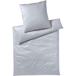 Elegante Bettw&auml;sche &raquo;Solid Jersey&laquo; 2 Stk. angenehmes Hautgef&uuml;hl silber Mako-Satin, Obermaterial: 100% Baumwolle B/L: 155cm x 220cm, 1 Stk., 1 Stk., Mako-Satin,