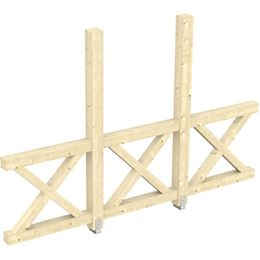 Skan Holz Carport-Seitenwand &raquo;Andreaskreuz&laquo; freistehehend beige Holzwerkstoff B/H/T: 293cm x 210cm