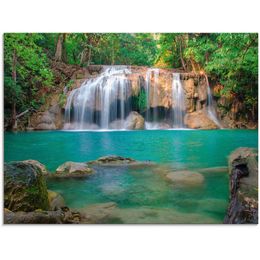 Artland Glasbild &raquo;Wasserfall im Wald National Park&laquo; Gew&auml;sser 1 Stk. tlg. in verschiedenen Gr&ouml;&szlig;en gr&uuml;n B/H/T: 60cm x 45cm, Glasbild Gew&auml;sser, 1 Stk.