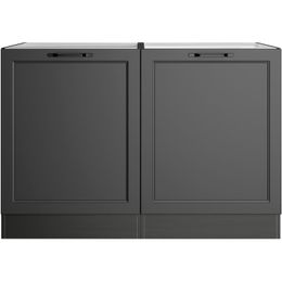 KOCHSTATION Sp&uuml;lenschrank &raquo;KS-Lana&laquo; Breite 120 cm grau Holzwerkstoff, MDF graphit, B/H/T: 120cm x 82cm x 60cm, T&uuml;ren: 2 Stk.
