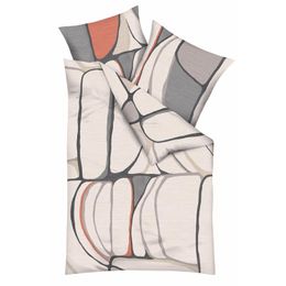 Kaeppel Bettw&auml;sche &raquo;Opalith&laquo; 2 Stk. Mit grafischem Muster beige Feinbiber, Obermaterial: 100% Baumwolle B/L: 135cm x 200cm, 1 Stk., 1 Stk., Feinbiber, B/L: 