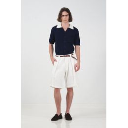 Hochtaillierte weite Baumwoll-Chino-Shorts