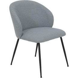 Hela 4-Fu&szlig;stuhl &raquo;GRAZ, Esszimmerstuhl&laquo; (Set) 1 Stk.XL-Sitzbreite,4-Fu&szlig;,Rundrohrgestell,140 Kg belastbar, Webstoff grau Metall, Polyester, Stoff B/H/T: