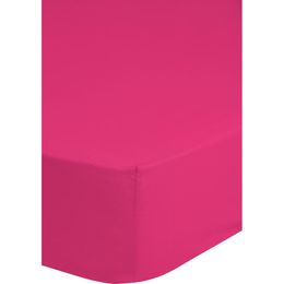 Good Morning Spannbettlaken &raquo;Jersey Spannbettlaken&laquo; 100% Baumwolle, Jersey, Rundumgummi, bis 25 cm h&ouml;he, 90/100x200, Wei&szlig; pink Jersey, Obermaterial: 