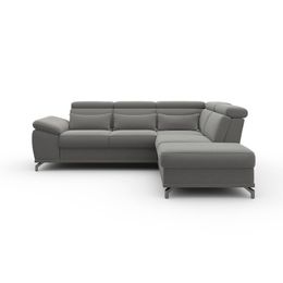 Sit & More sit&more Ecksofa &raquo;Cabrio L-Form, B: 274 cm, mit Sitztiefen-, Arm- & Kopfteilverstellung&laquo; 3 Nierenkissen, Federkern, optional Schlaffunktion und 