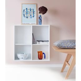 Regal &raquo;Mistral, Hochwertig H&auml;ngeregal, Wandregal, Verstellbar Einlegeb&ouml;den&laquo; B:70 cm, T:27 cm, anpassungsbar Designm&ouml;bel wei&szlig; B/H/T: 70cm x 70cm x 27cm