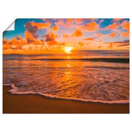 Artland Wandbild &raquo;Sonnenuntergang am Strand&laquo; Sonnenaufgang & -untergang 1 Stk. tlg. als Leinwandbild, Poster in verschied. Gr&ouml;&szlig;en orange B/H/T: 120cm x 90cm, 