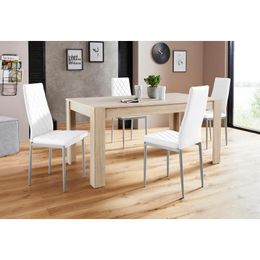 OTTO home Essgruppe &raquo;Lynn160/Brooke&laquo; Set, Tisch mit 4 St&uuml;hlen wei&szlig; Einheitsgr&ouml;&szlig;e