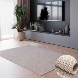 OTTO home Teppich &raquo;Vals&laquo; rechteckig 7 mm H&ouml;he Uni Farben, meliert, Sisal-Optik, auch in rund erh&auml;ltlich, mit Fransen beige Polyester B : 200cm 1 Stk.,