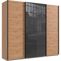 wimex Schwebet&uuml;renschrank &raquo;Norderstedt&laquo; INKLUSIVE 2 Stoffboxen und 2 zus&auml;tzliche Einlegeb&ouml;den, mit Glast&uuml;r grau Holzwerkstoff Artisan Eiche Nachbildung, B/H