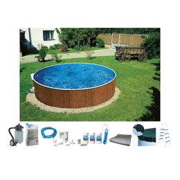 my POOL BWT Rundpool &raquo;MAONI 3&laquo; Aufstellpool in Holzoptik in verschiedenen Gr&ouml;&szlig;en braun &Oslash;/B/H/L: 460cm x Breite x H&ouml;he 120cm x L&auml;nge, 18.000 l