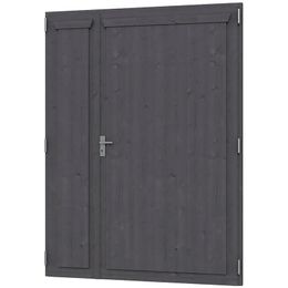 Skan Holz Doppelfl&uuml;gelt&uuml;r f&uuml;r Carports, 148 x 198 cm grau Holzwerkstoff 198cm, 148cm