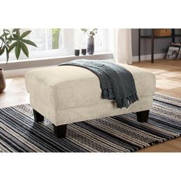 OTTO home Hocker &raquo;Trondheim&laquo; mit Stauraum, Federkern beige Struktur fein (100% Polyester);Flachgewebe (100% Polyester);Luxus-Microfaser (90% Polyester