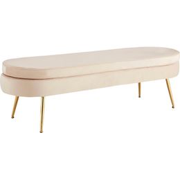 Salesfever Polsterbank &raquo;Clam Elegante Bank mit Polsterung&laquo; Eleganz in Gold: Breite 142cm beige Metall, Polyester B/H/T: 142cm x 41cm x 45cm, 