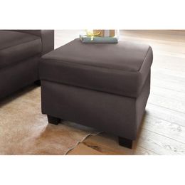 DOMO collection Hocker &raquo;Norma perfekte Erg&auml;nzung, Hocker B/T 70/55cm&laquo; braun Mosel Struktur (100% Polyester);Kunstleder SOFTLUX ;Microfaser-PRIMABELLE 