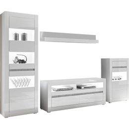 Home Affaire Wohnwand &raquo;Carat&laquo; Set, 4 Stk. tlg. wei&szlig; B/H/T: 302cmcm