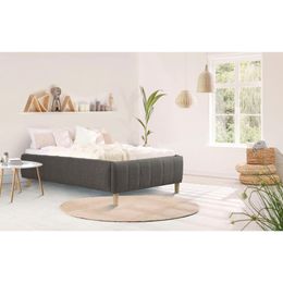Home Affaire Polsterbett &raquo;Tarje&laquo; in 5 Breiten, auch in &Uuml;berl&auml;nge 220 cm, incl. Roll-Lattenrost grau Struktur fein (100% Polyester) Liegefl&auml;che L&auml;nge B