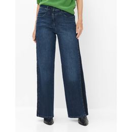 Raphaela by Brax Damen Five-Pocket-Hose Style LAURA FLARED STONED PLUS GALON IN DARK BLUE, denim blau, Gr. 36