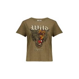 Deeluxe Shirt 'Leona' female size S Khaki / Orange / Black / Silver