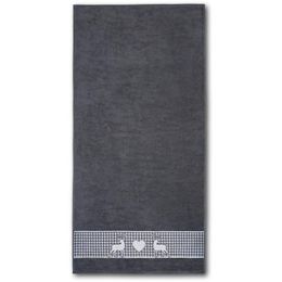 Dyckhoff Handtuch &raquo;Oktoberfest&laquo; Made in Germany grau Frottier, Frottier B/L: 50cmx100cm, 1 Stk., Herz Hirsche, Frottier