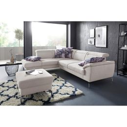 Sit & More sit&more Ecksofa &raquo;Percy L-Form&laquo; 15 cm Fu&szlig;h&ouml;he, Sitztiefenverstellung, wahlweise in 2 Fu&szlig;farben beige B/H/T: 270cm x 80cm x 235cm, Luxus-Microfaser 