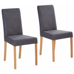 Home Affaire 4-Fu&szlig;stuhl &raquo;Bologna&laquo; (Set) 4 Stk.Gestell aus Massivholz grau Holzwerkstoff, Massivholz B/H/T: 44cm x 91cm x 56cm, 4 Stk., Luxus-