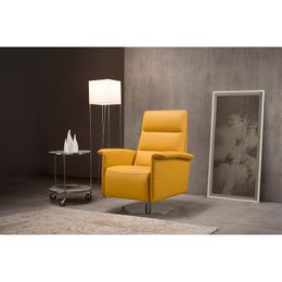 Egoitaliano Sessel &raquo;Kelly Designsessel, Clubsessel & Relaxsessel, bequem, zeitlos elegant&laquo; drehbar, manuelle Relaxfunktion mit Push-Back-Mechanismus gelb Leder &raquo;