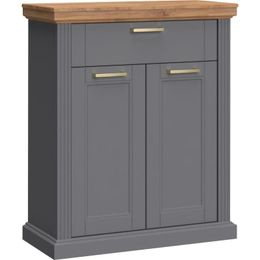 OTTO home Schuhschrank &raquo;Tara&laquo; (H/B/T): 102/86/38cm, hochwertig UV lackiert, Soft-Close-Funktion grau Holzwerkstoff, MDF graphitmatt/Pacific Walnut, B/