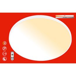 Briloner Leuchten LED Deckenleuchte &raquo;COMPETO&laquo; LED-Board 1 Stk. 48x6,5 cm, Wohnzimmer, Schlafzimmer, Flur, K&uuml;che beige 1, &Oslash; 48,5cm H: 16cm, 1 Stk.