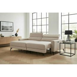 OTTO home Ecksofa &raquo;LEWII, Schlafsofa elektrisch mit Sitztiefenverstellung, L-Form, 225 cm&laquo; mit USB A/C-Anschluss. Federkern, verstellbaren Kopfst&uuml;tzen