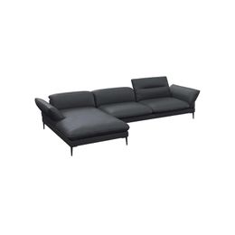FLEXLUX Ecksofa &raquo;Salino, Funktionssofa mit Recamiere, Relaxsofa, Ecksofa&laquo; Sofa mit Arm- und Kopfteil-Verstellungen, Kaltschaum & Stahl-Wellen schwarz 