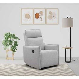 Relaxsessel &raquo;Lugo, TV-Sessel, Sessel Wohnzimmer mit Schlaffunktion,&laquo; Loungesessel mit manueller Relaxfunktion grau 100% Polyester Webstoff, B/H/T: 