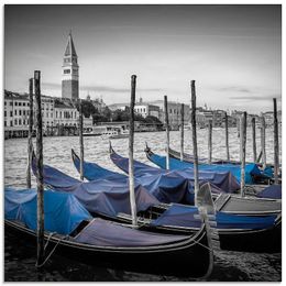 Artland Glasbild &raquo;Venedig Canal Grande & Markusturm I&laquo; Boote & Schiffe 1 Stk. tlg. in verschiedenen Gr&ouml;&szlig;en schwarz B/H/T: 30cm x 30cm, Glasbild Boote & 
