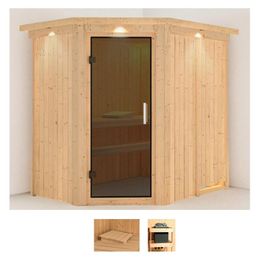 Karibu Sauna &raquo;Clara&laquo; Set, ohne Ofen beige ohne Ofen, (ohne Ofen)
