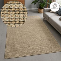 OTTO home Teppich &raquo;Jerron, Jute-Mix, Flechtoptik&laquo; rechteckig 15 mm H&ouml;he Scandi-Stil, Strukturgewebe, Wohnzimmer, Schlafzimmer, Esszimmer beige Jute B 