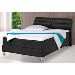 Maintal Boxspringbett inkl. Topper schwarz Bezug bei beige, anthrazit und hellgrau: pflegeleichter Strukturstoff (100% Polyester);Bezug bei wei&szlig; und schwarz: 