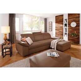 OTTO home Polsterhocker &raquo;Mauritius&laquo; passend zur "Mauritius"-Serie, auch mit "Soft clean"-Bezug braun Struktur fein (100% Polyester);Luxus-Microfaser 