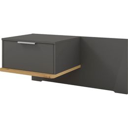 Musterring Nachtschrank &raquo;Isabelle&laquo; verschiedene Farben, Unterboden in Eiche, Ma&szlig;e B50/90 x H43 x T47 cm grau Holzwerkstoff Graphit-Dekor, B/H/T: 90cm x 43cm x 