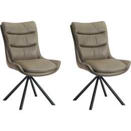 Jockenh&ouml;fer Drehstuhl &raquo;Maurice (Set, 2 St.)&laquo; (Set) 2 Stk.Echtleder, inklusive Drehfunktion (360&deg;), bis 150kg belastbar grau B/H/T: 57cm x 92cm x 69cm, 2 Stk., 