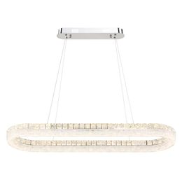 Globo LIGHTING H&auml;ngeleuchte &raquo;LAUREL&laquo; LED-Modul 1 Stk. Verchromte H&auml;ngeleuchte mit Acryl und Glaskristallen, dimmbar silber 1, H: 120cm, 1 Stk.