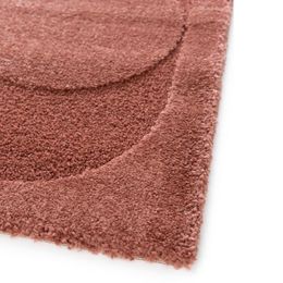 PRIMAflor-Ideen in Textil Teppich &raquo;COSMO Point, Made in Belgium&laquo; rechteckig 14 mm H&ouml;he modernes Design, Hoch-Tief Effekt, weicher Flor rot Polyester, 