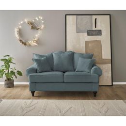 OTTO home 2-Sitzer &raquo;Westminster, Sofa im Landhausstil, Couch mit Zierkissen&laquo; Federkern-Polsterung, gedrechselter Fu&szlig;, hochwertiger Microfaserbezug 