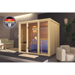 Karibu Sauna &raquo;Alani 4&laquo; verschiedene Varianten beige Saunaofen, integrierte Steuerung, 9 kW