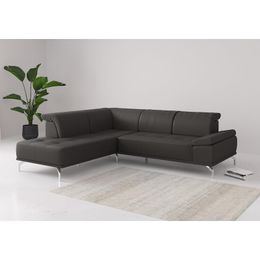 OTTO home Ecksofa &raquo;Caluna&laquo; Inkl.Sitztiefenverstellung, wahlweise mit Kopf- und Armteilverstellung grau B/H/T: 274cm x 81cm x 235cm, NaturLEDER , 