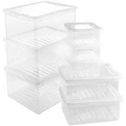 keeeper Aufbewahrungsbox &raquo;bea&laquo; mit Air Control-System, 3x1,7 L,2x5,6 L, 3x18 L transparent Polypropylen 8 Stk.