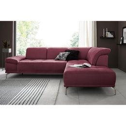 OTTO home Ecksofa &raquo;Caluna&laquo; Inkl.Sitztiefenverstellung, wahlweise mit Kopf- und Armteilverstellung lila Luxus-Microfaser Vintageoptik (100% Polyester);
