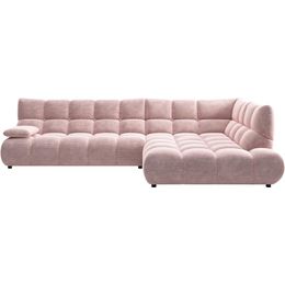 Home Affaire Ecksofa &raquo;Cozy Bubble, mit klappbarer Armlehne, Breite 324 cm&laquo; mit eleganter Steppung, Rundumbezug & weicher Polsterung rosa 100% 