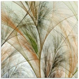 Artland Glasbild &raquo;Fraktales Gras IV&laquo; Gr&auml;ser 1 Stk. tlg. in verschiedenen Gr&ouml;&szlig;en beige B/H/T: 50cm x 50cm, Glasbild Gr&auml;ser quadratisch, 1 Stk.