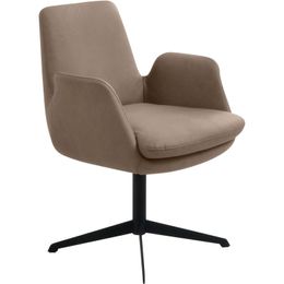 K+w Komfort & Wohnen K+W Komfort & Wohnen Drehstuhl &raquo;Cube&laquo; () R&uuml;ckholfunktion, Untergestell schwarz braun B/H/T: 63cm x 84cm x 65cm, Leder CLOUD